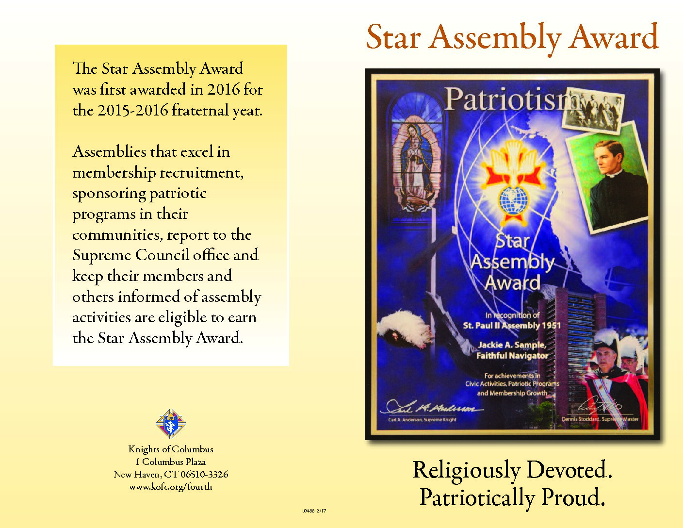 Star Assembly – First New Jersey District